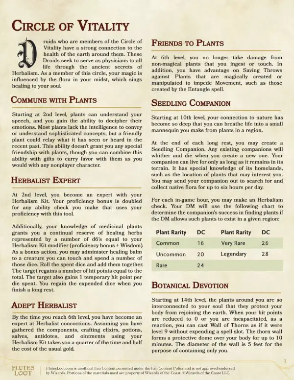 Herbalism in a Nutshell: D&D 5e Herbalist Resource – Flutes Loot